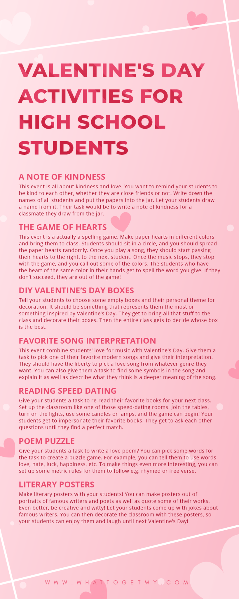 Valentine s Day Activities For High School Students What To Get My Valentine s Day Activities For High School Students What To Get My